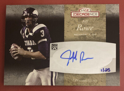 JEFF ROWE 2007 Sage Decadence AUTO 01/25 RC Rookie NEVADA | eBay
