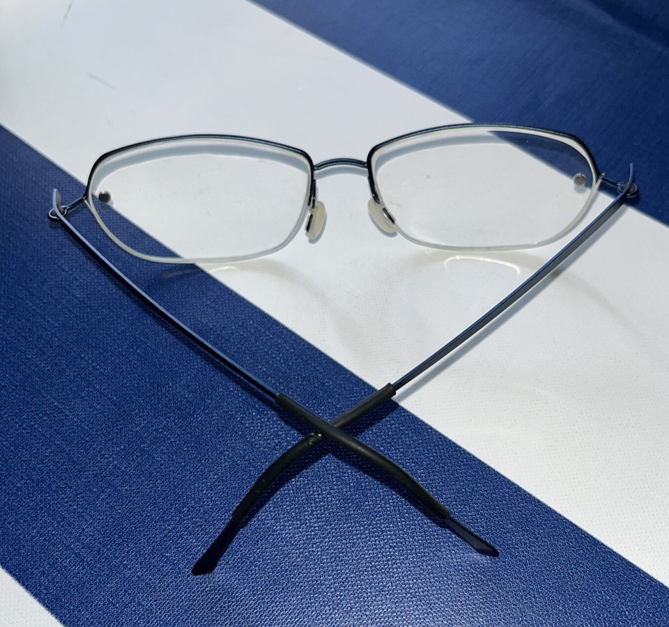 LINDBERG Blue titanium Half Rim Eyeglasses FRAMES ONLY! 050/9CG | eBay