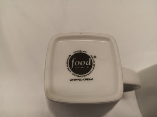 Food Network Porcelain Square Tapered Mugs Whipped Cream White 12 oz ...