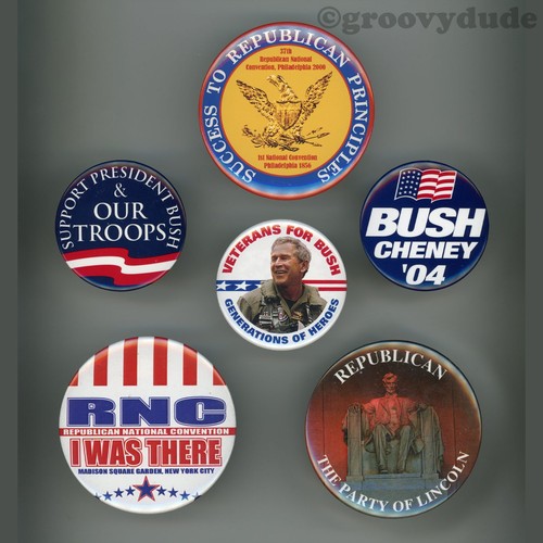 6 George GW Bush - Cheney Inaugural Campaign Inauguration Pin Pinback ...
