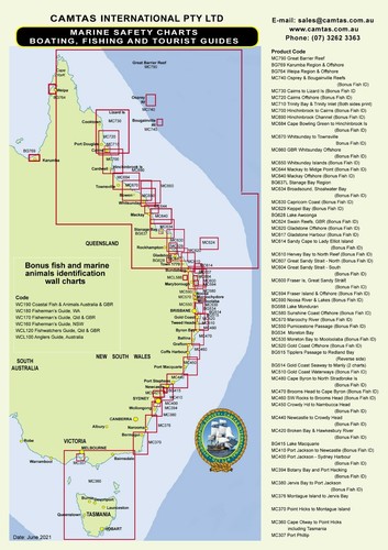 Boating, Fishing, Qld Marine Safety Chart - MORETON BAY to MOOLOOLABA ...