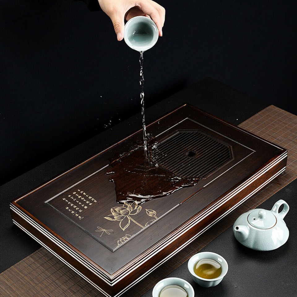 Gongfu Tea Tray Luxury Nan Bamboo Tea Tray Serving Table Water Storage ...