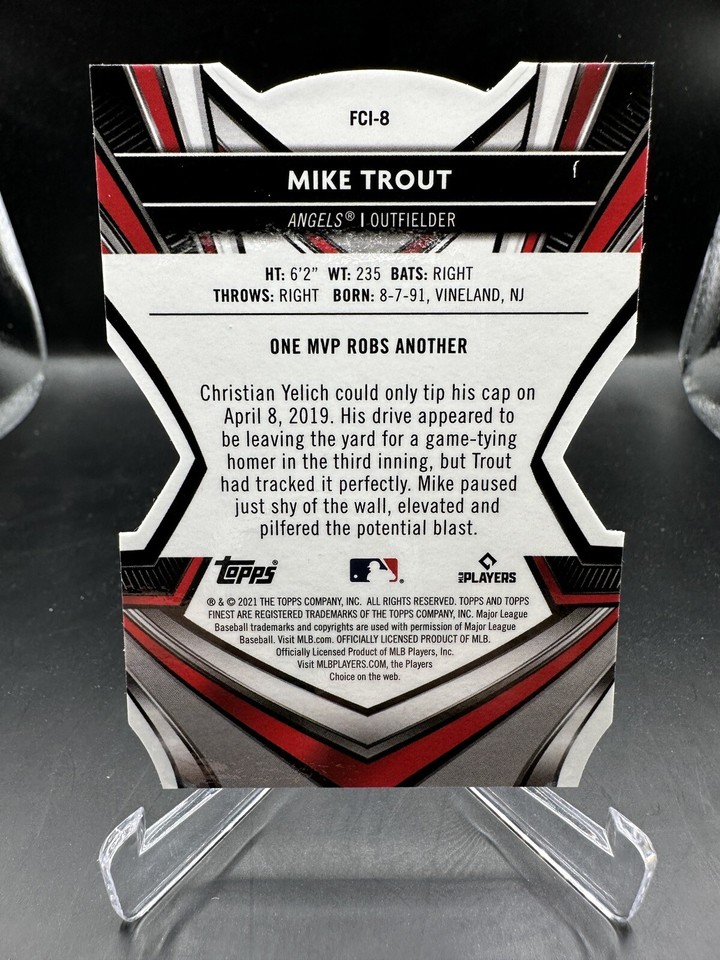 Mike Trout Red Refractor 3/5 2021 Topps Finest Finest Careers Los ...