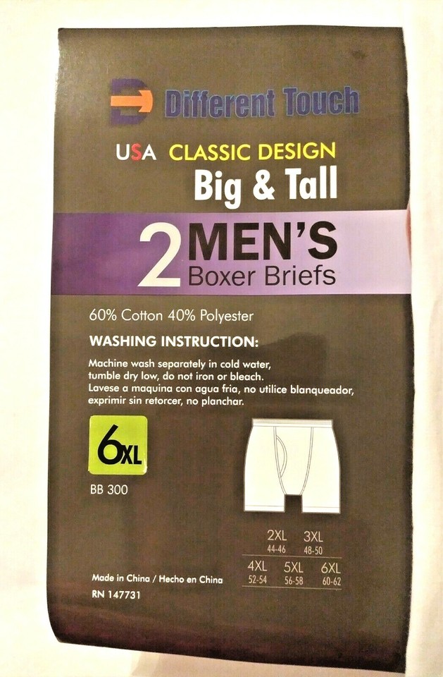 6 pack DIFFERENT TOUCH Mens LONG LEG Boxer Brief Underwear MIX COLOR 3X ...