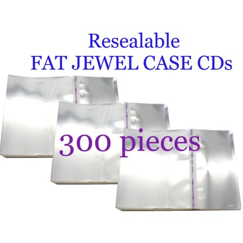 Resealable Outer Plastic Sleeves for FAT TYPE DOUBLE CD Jewel Cases 300 ...