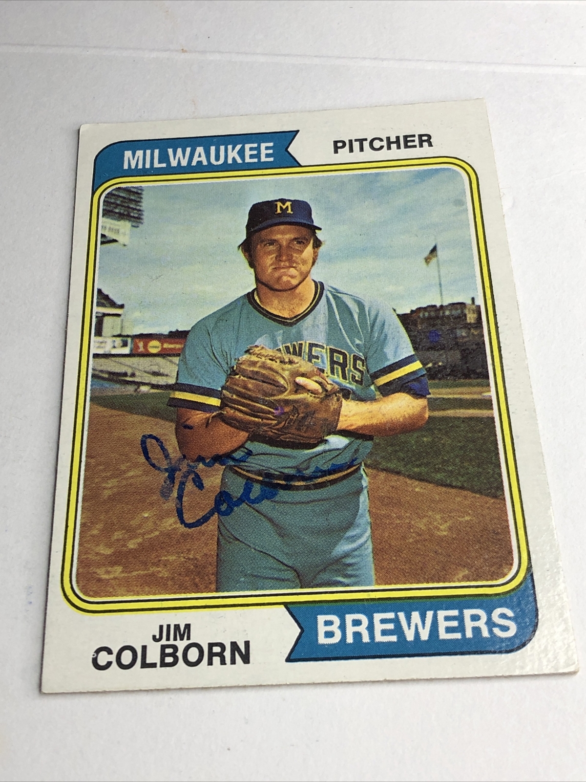 Jim Colborn Signed 1974 Topps MLB Autographed Baseball Card #75 Brewers ...