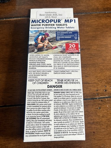 Katadyn Micropur MP1 Water Treatment Purifier Tablets - 20 CT ...