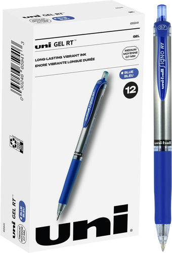 Uniball Signo 27 Retractable Gel Pen 12 Pack, .7Mm Medium Blue Pens ...