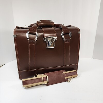 Vintage Brown Leather Camera Case With Organizer Inserts And Camera ...