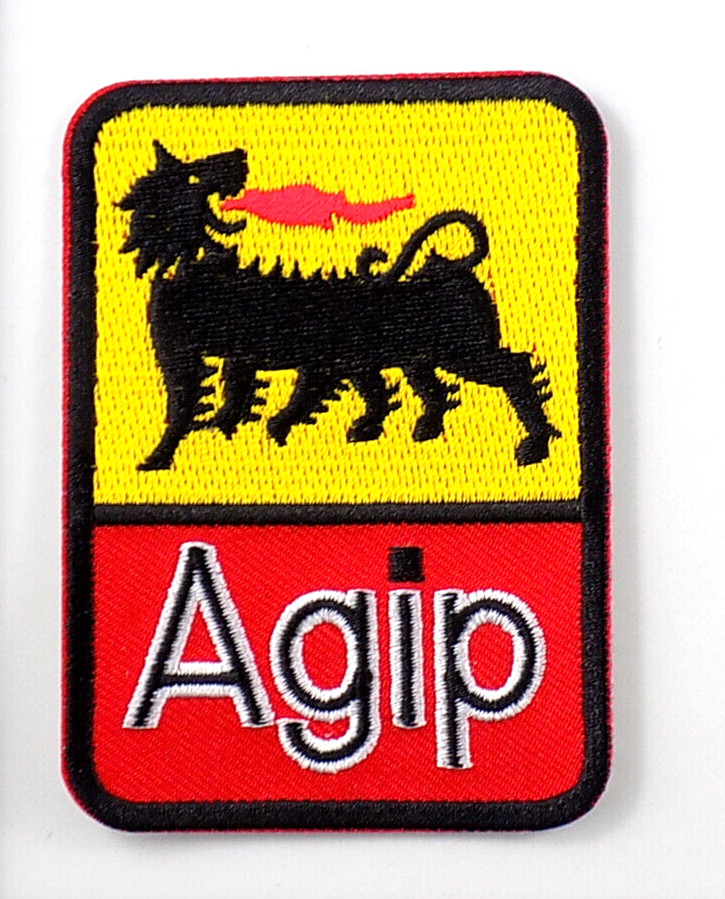 AGIP EMBROIDERED PATCH IRON/SEW ON 3-1/4" x 2-3/8" GASOLINE RACING ...