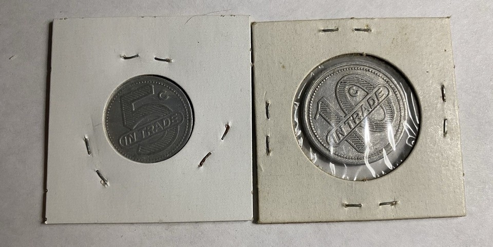TWO CHRISTENSEN BROS BOELUS NEBRASKA GOOD FOR 5c 10c TRADE TOKENS | eBay