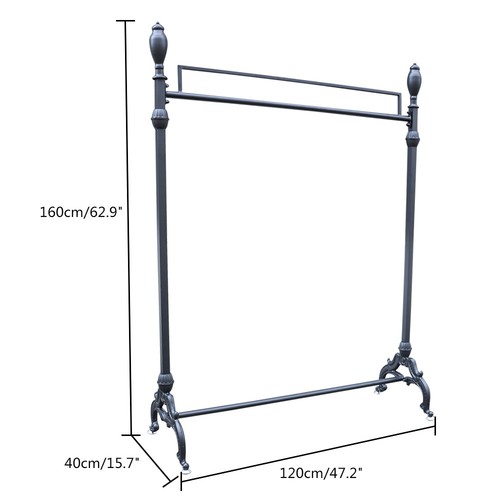 Vintage Ornate Metal Garment Clothes Quilt Display Hanger Rack Floor ...