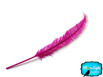 5 Pieces - Hot Pink Long Ostrich Nandu Trimmed Feathers Costume Wedding ...