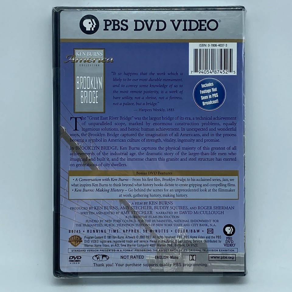 Ken Burns America Collection: Brooklyn Bridge DVD OOP PBS 2003 History ...