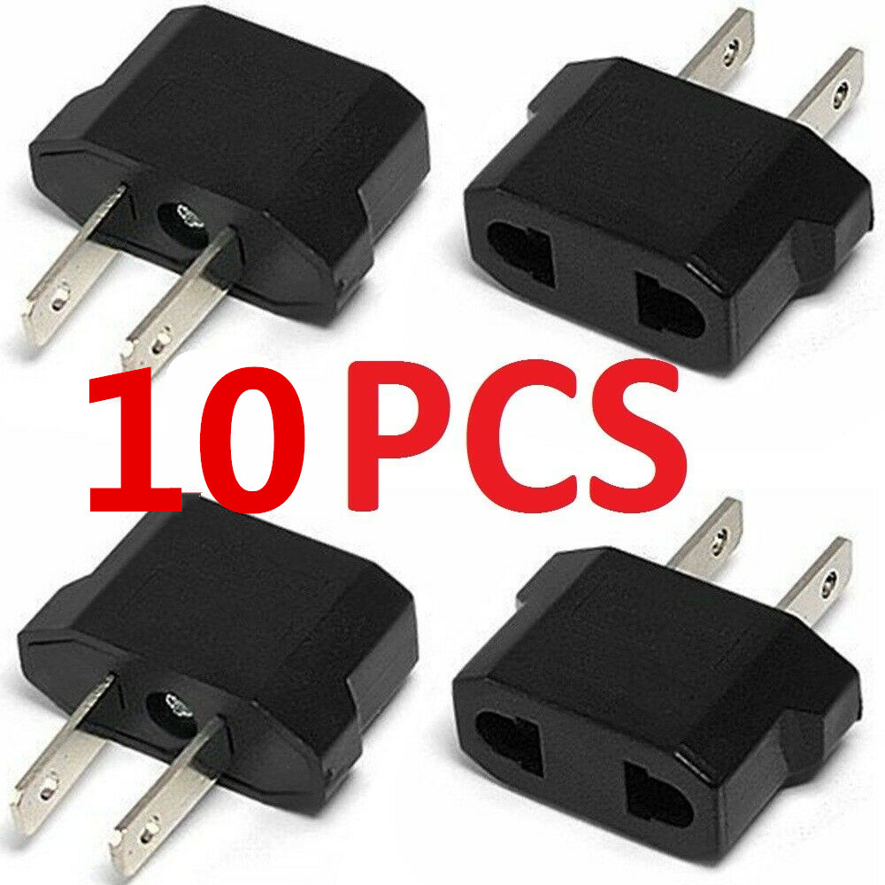 Lot 10 Pcs Euro EU AU Aus to US USA AC POWER PLUG ADAPTER TRAVEL ...