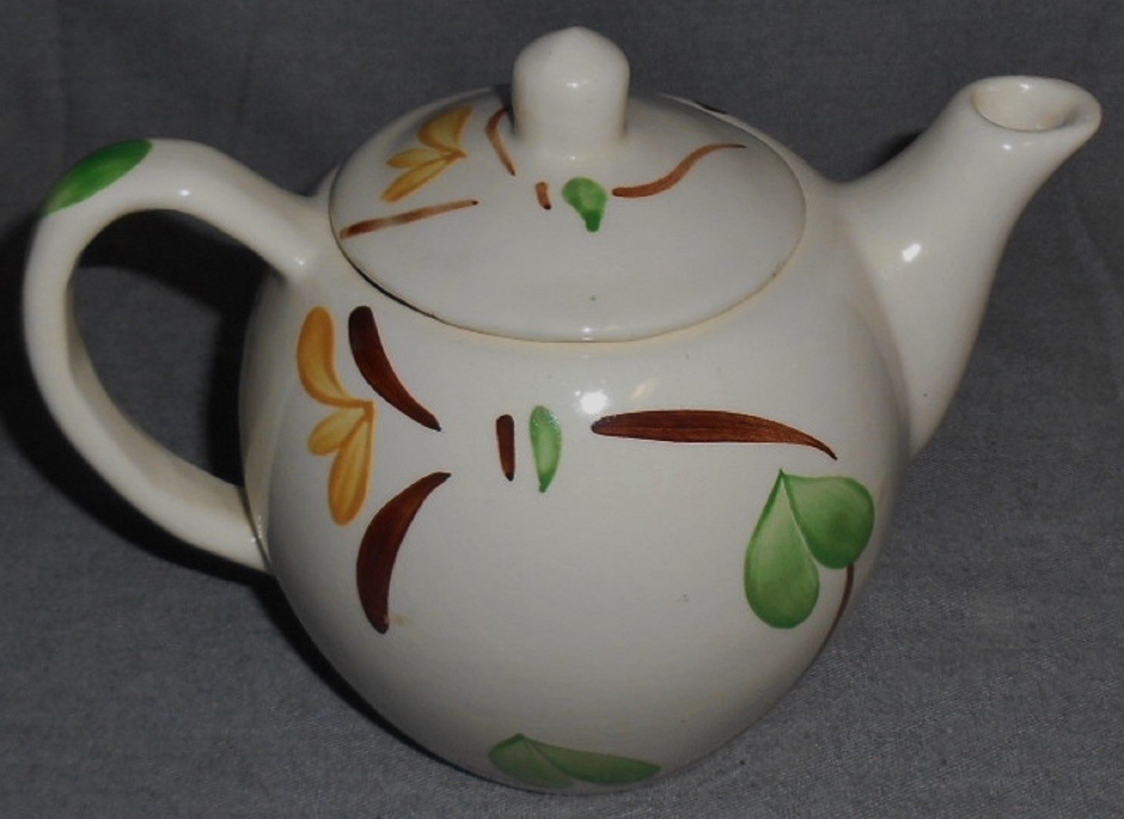 PURINTON POTTERY Hand Painted YELLOW BLOSSOM IVY PATTERN Four Cup ...