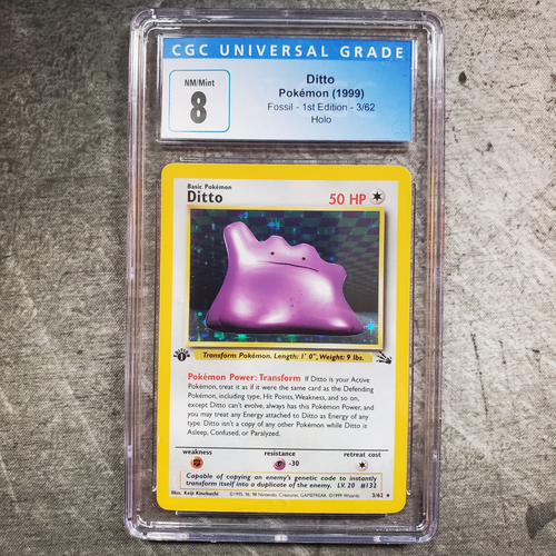 CGC 8 Ditto 3/62 Holo Pokémon Fossil 1st Edition | eBay