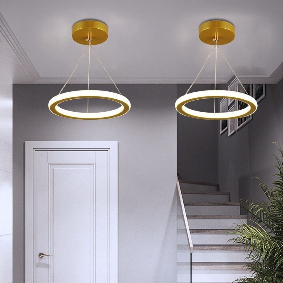 Round Hanging Chandelier LED Ceiling Light Modern Living Room Kitchen ...