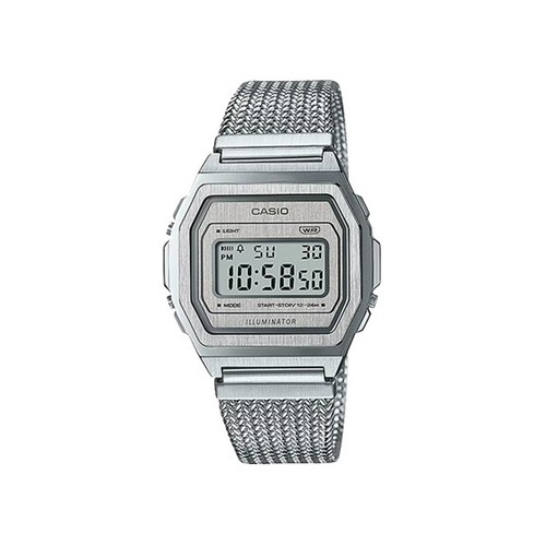 Casio A1000MA-7 | Unisex Vintage Digital Watch | Mesh Band | LED ...