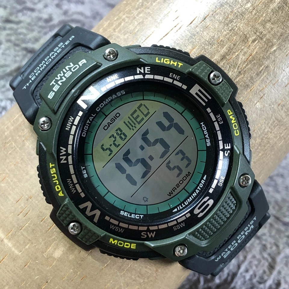 Casio Collection Twin Sensor SGW100 Digital Watch- Compass - Temp - New ...