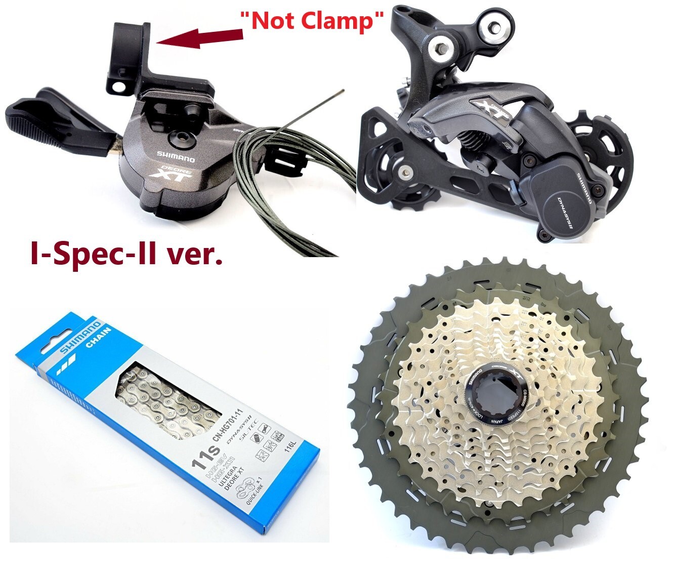 Shimano XT 1x11 Spd CS-M8000 11-46T SL-M8000 RD-M8000 CN-HG701 4 pcs ...