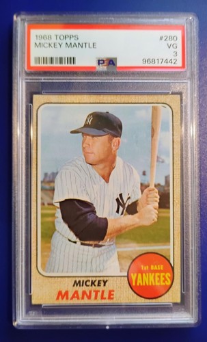 1968 Topps Mickey Mantle PSA 3 VERY GOOD Rare #280 | eBay