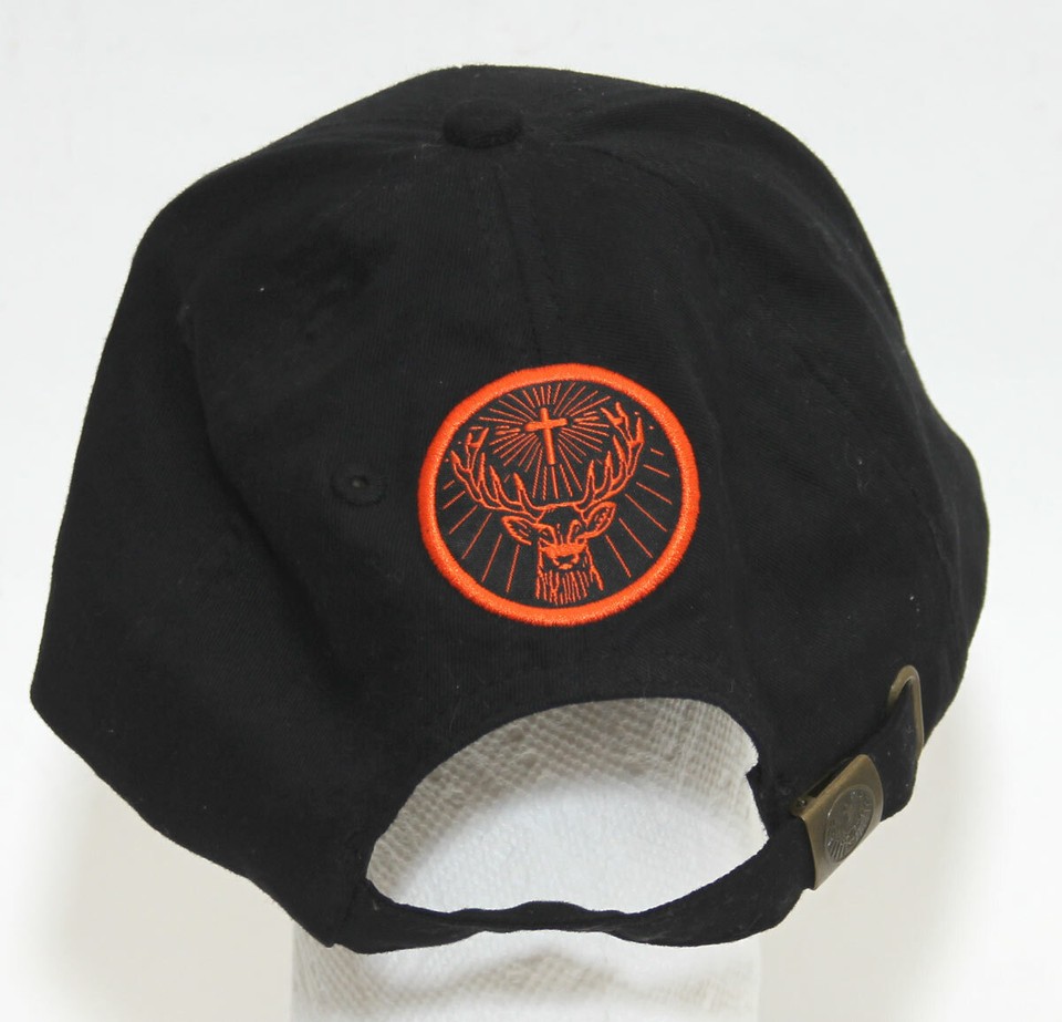 JAGERMEISTER Brand Embossed Baseball Cap Hat Orange on Black One Size ...
