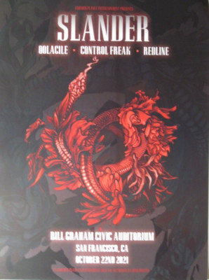 SLANDER/10-22-21/BILL GRAHM CIVIC/#492/NEVER ROLLED/CONCERT POSTER | eBay