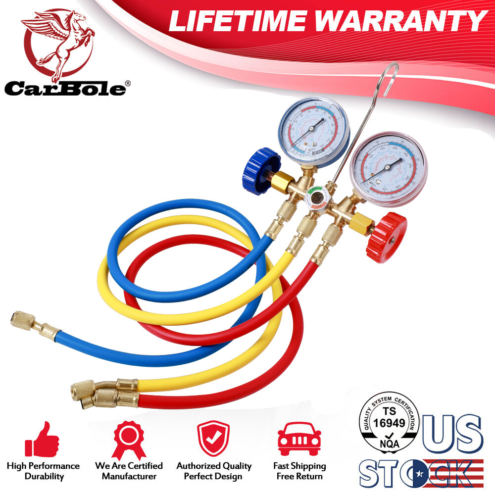Manifold Gauge Set, A/C Air Conditioning Refrigeration Diagnostic Tool ...