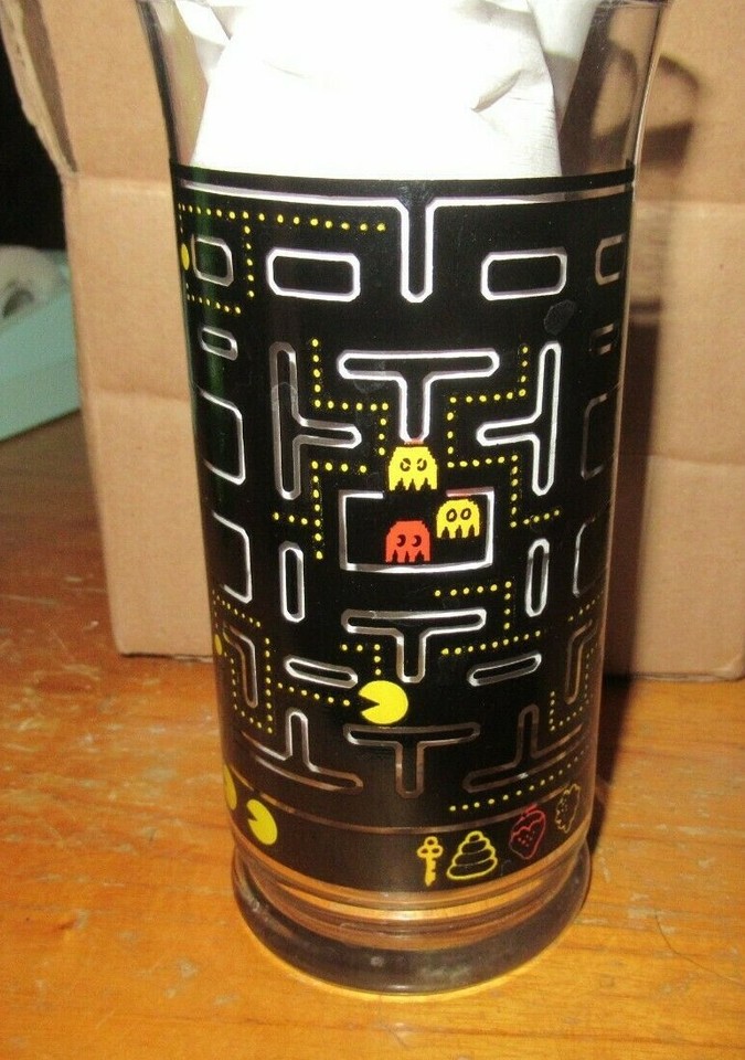 Pac Man Pacman vintage drinking glass NICE BRIGHT COLORS 1982 | eBay
