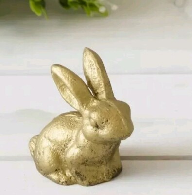 GOLD BUNNY RABBIT FIGURINE-EASTER DECOR-2.75''H | eBay