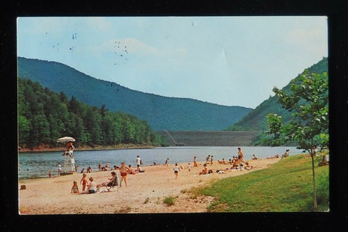 1965 Beach at Little Pine Creek Dam Lifeguard Waterville PA Lycoming Co ...