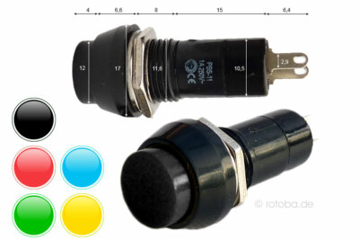 Druckschalter, runder Schalter ON-OFF, rund, in 5 Farben, einrastend ...