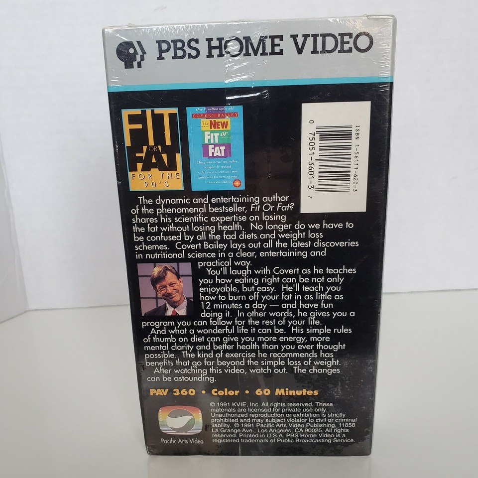 Fit or Fat For The 90s VHS PBS Home Video FITNESS EXPERT Covert Bailey ...