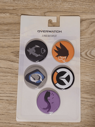 OverWatch 5 Pack Button Pin Set Large Blizzard Production Surreal New ...