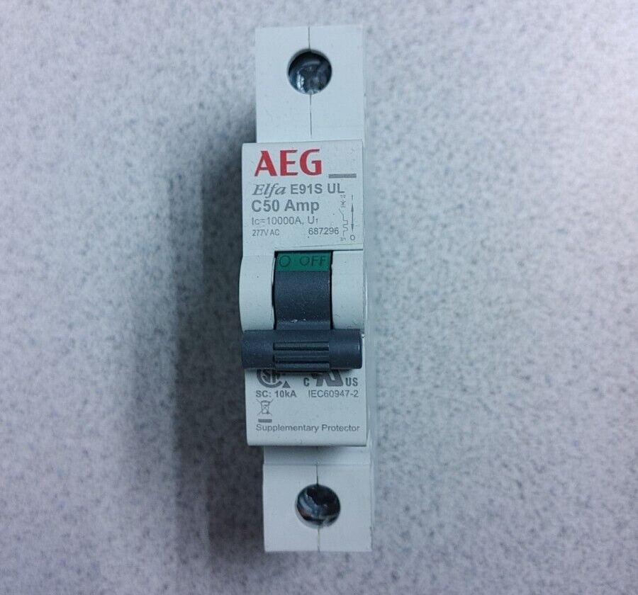 AEG ELFA E90S UL-CSA E91SULC50 CIRCUIT BREAKER 50A 1P 277VAC NEW ...