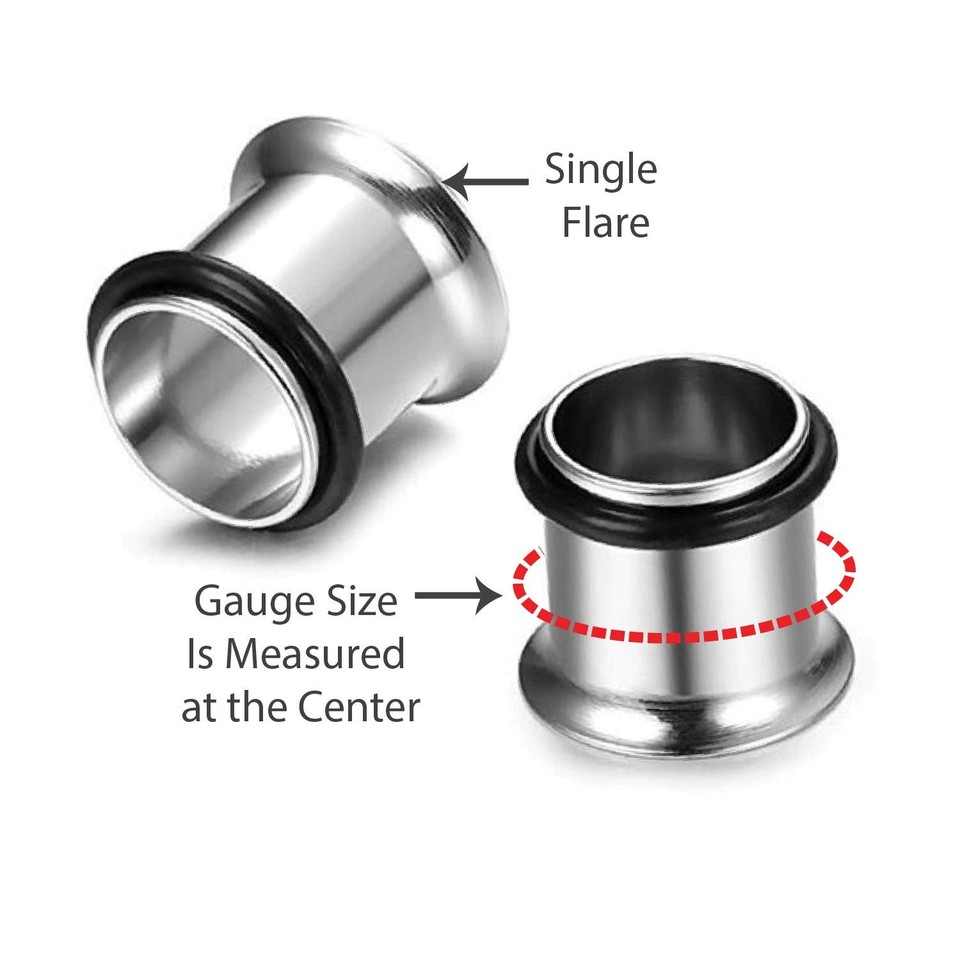 36PC Ear Stretching Kit - 00G-25mm Big Gauges - Surgical Steel Single ...