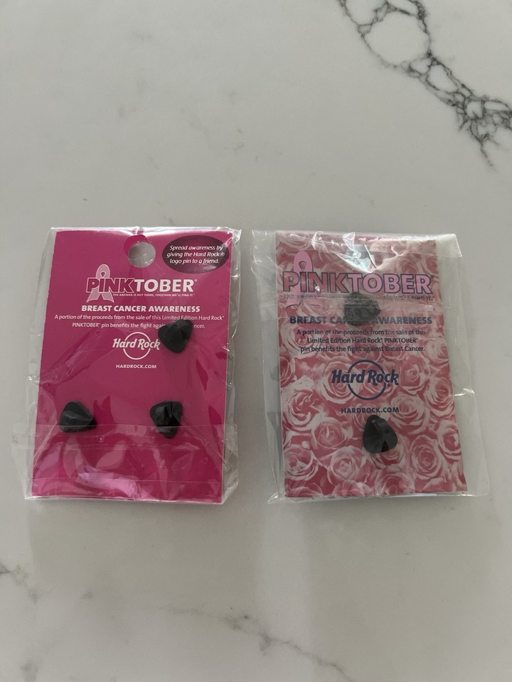 Hard Rock Cafe Breast Cancer PINKTOBER Collector Pins Guitar Butterfly ...