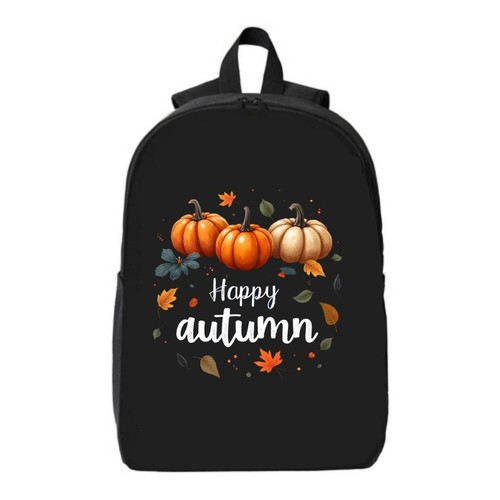 Autumn-Themed Laptop Backpack for College & High School - Black with ...