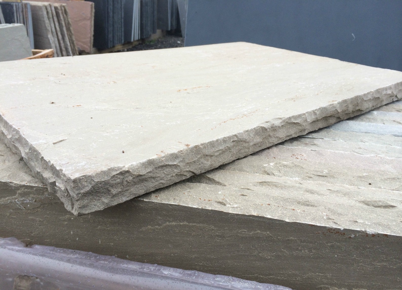 60cm long stone wall topper, coping stone, 50mm deep with dressed edge ...