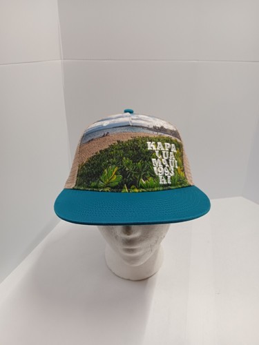 HAT Kapa Lua Maui Baseball Trucker Cap Blue Brown Embroidered USA Snap ...