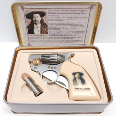 Wild Bill Hand Gun Pistol Revolver Manual Pocket Knife Mini Shell Blade ...