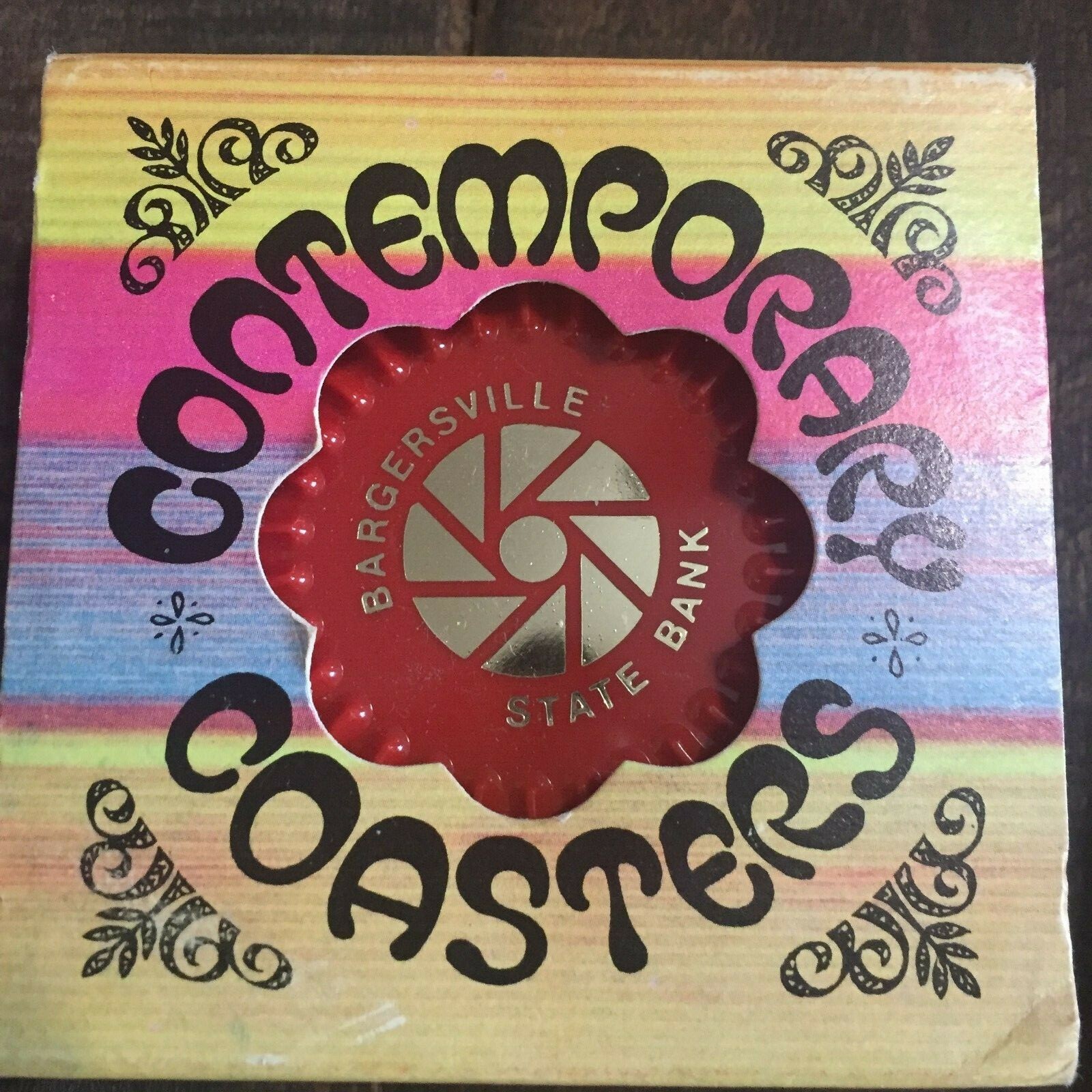 Ritepoint Contemporary Coasters Bargersville State Bank Made in USA Set ...