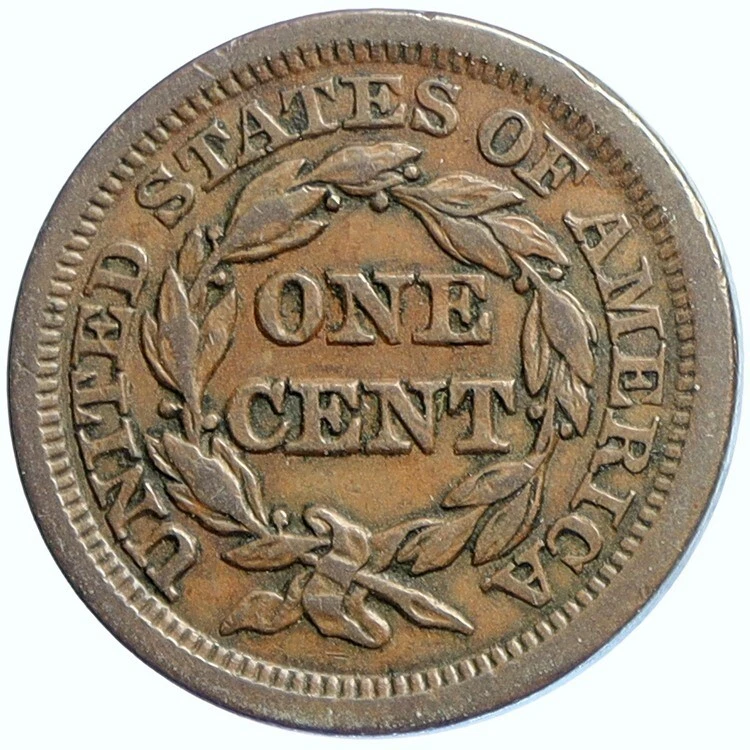 1853 One Cent Coin Us