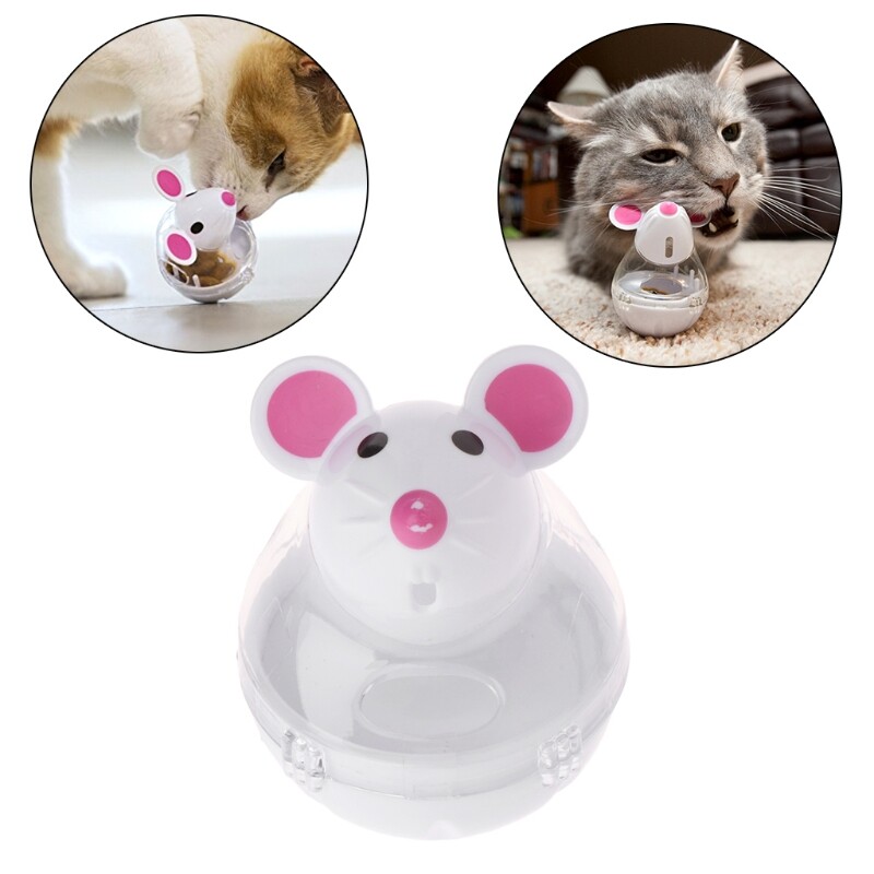 Cat Toy Teaser Tumbler Mice Dispenser Feeder Stimulating Hunting ...