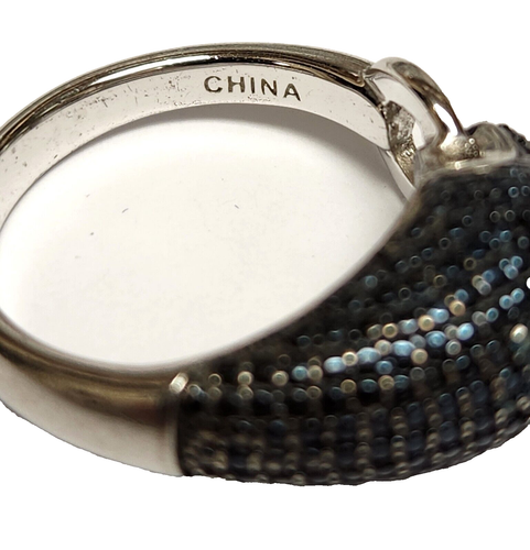 Affinity JS 925 Sterling Silver Blue Yellow Diamond Panther Jaguar Cat ...