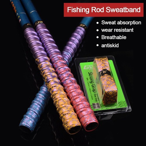 Gradient Colorful Fishing Rod Sweatband Badminton Racket Grip Tape ...