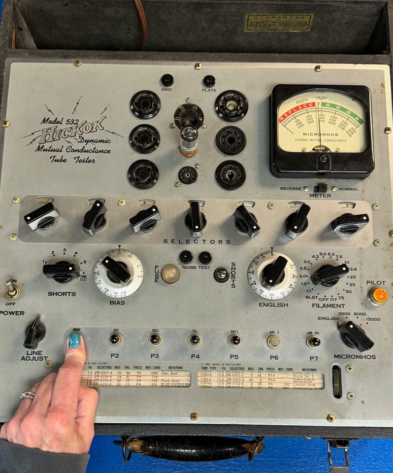 Used Vintage Hickok Model 532 Dynamic Mutual Conductance Tube Tester ...