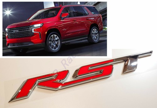 1PC Red Chrome Tailgate RST Emblem Badge Fit 2019-2023 Chevrolet Tahoe ...