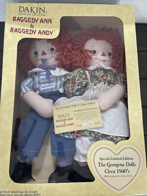 2 Raggedy Ann & Andy Georgene Dolls Ltd Edition 1940s Reproduction ...